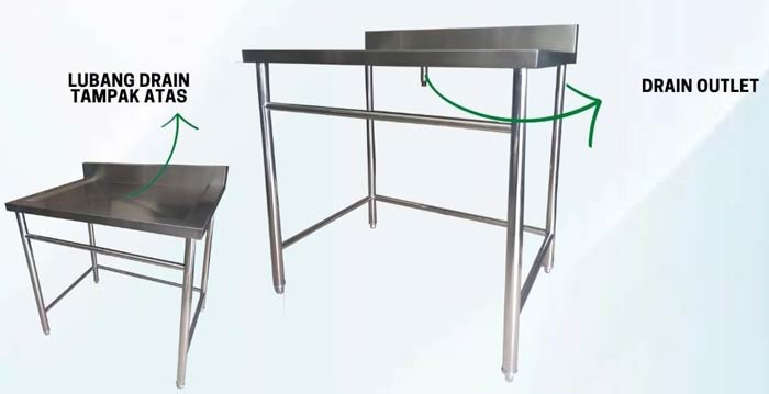 Clean Dish Table with Splash Back *With Coss Bar | Nagamaro