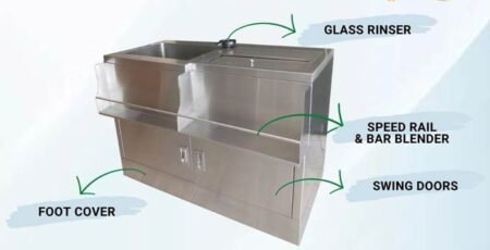 Cocktail Station Cabinet without Splash Back *with Speed Rail, Bar ...