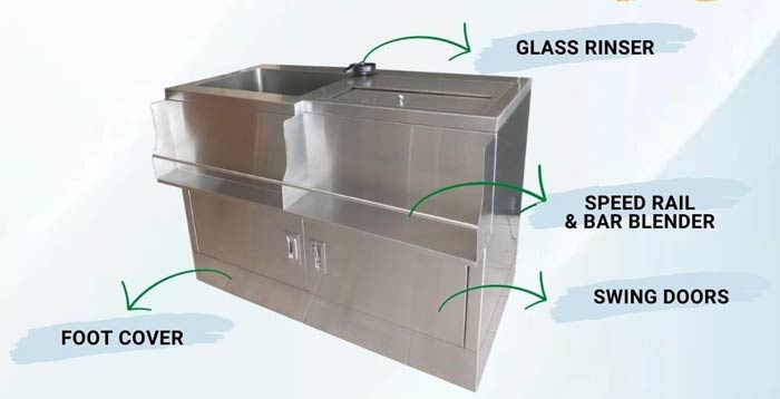 Cocktail Station Cabinet without Splash Back *with Speed Rail, Bar ...