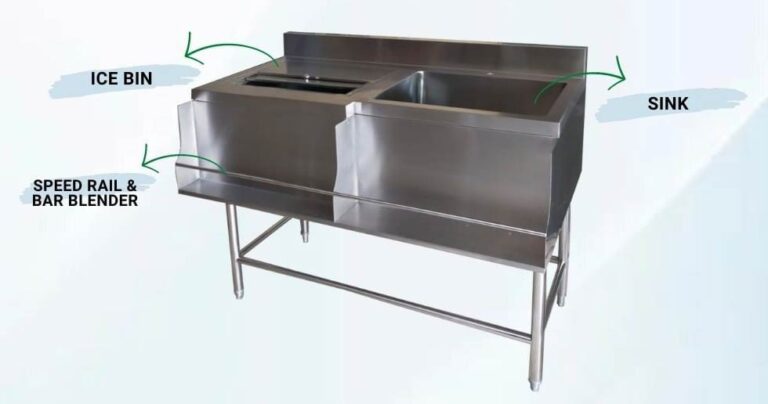 Cocktail Station with Splash Back *With Sink, Ice Bin, Speed Rail & Bar ...